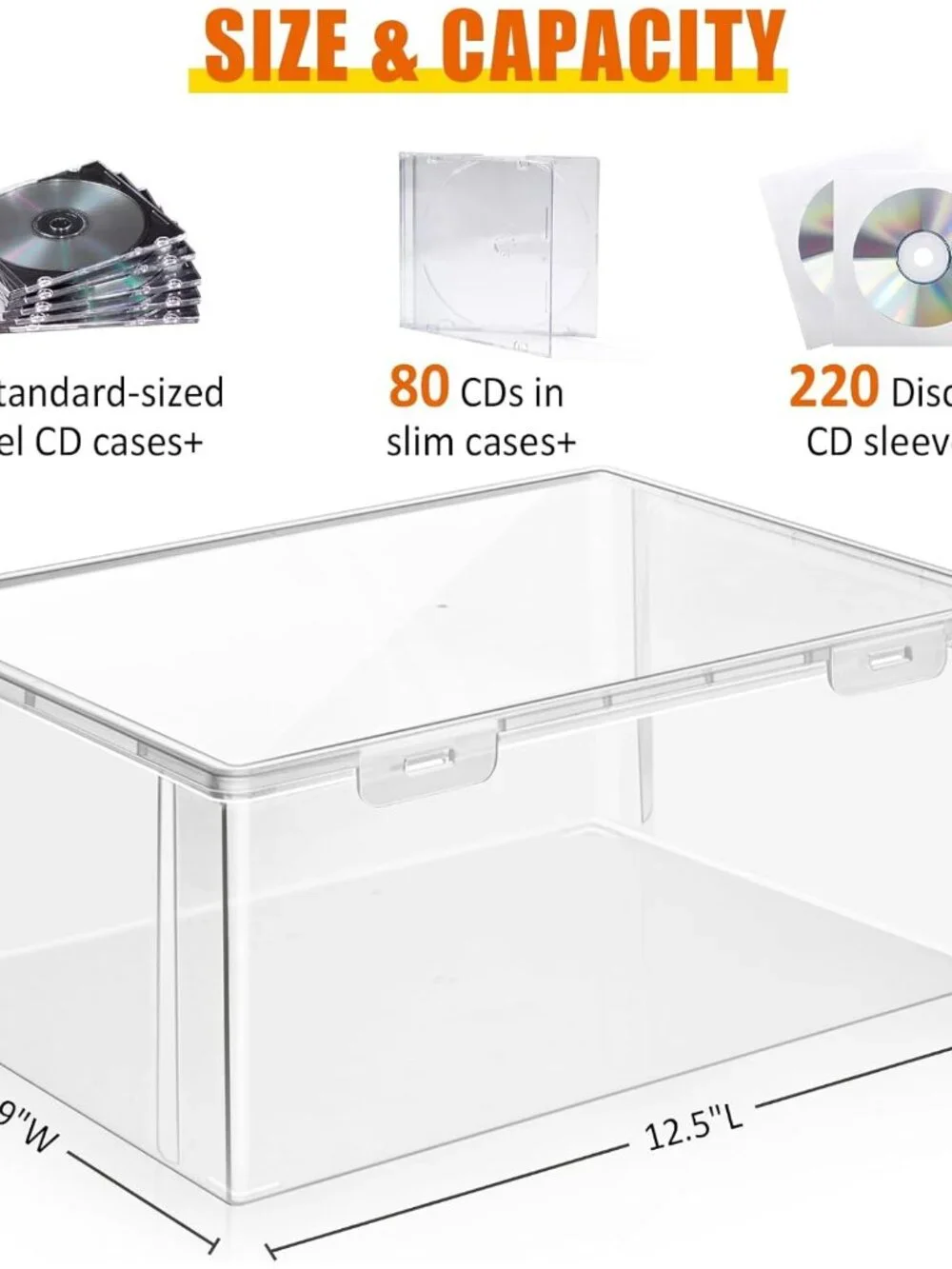 Other | Cd Storage Box Stackable Clear Plastic Cd Organizer | Poshmark